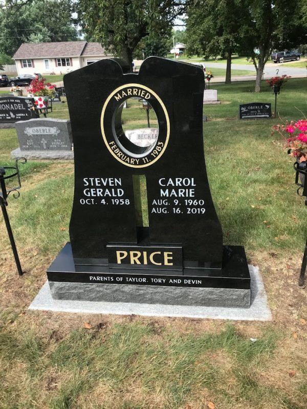 Jet black granite with gold lettering - Iowa Memorial Granite Company ...